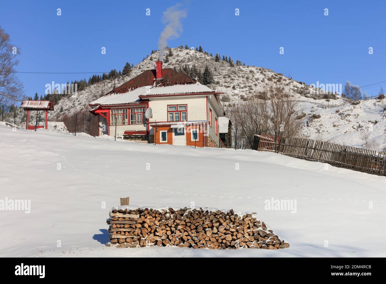 traditional house in Fundatica village. Brasov county, Romania Stock ...