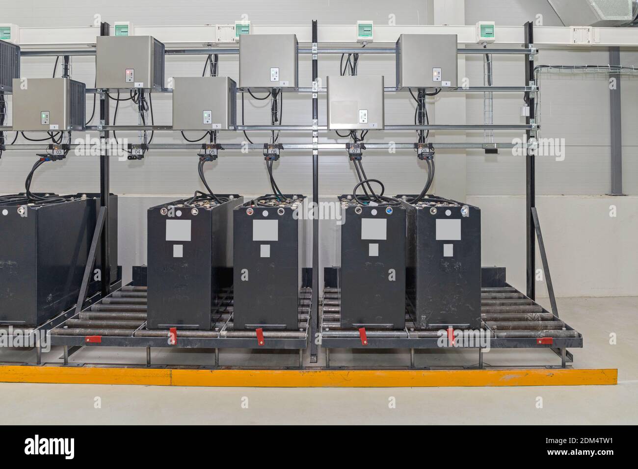 Industrial Chargin Station for Lead Acid Forklift Batteries Stock Photo ...
