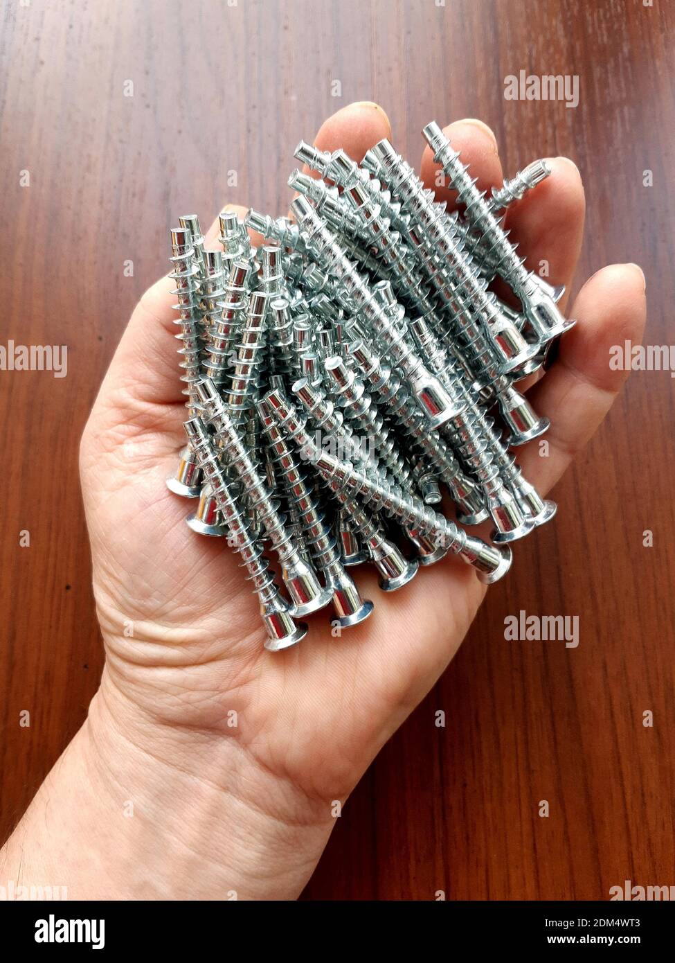 Hand holding screws hi-res stock photography and images - Alamy