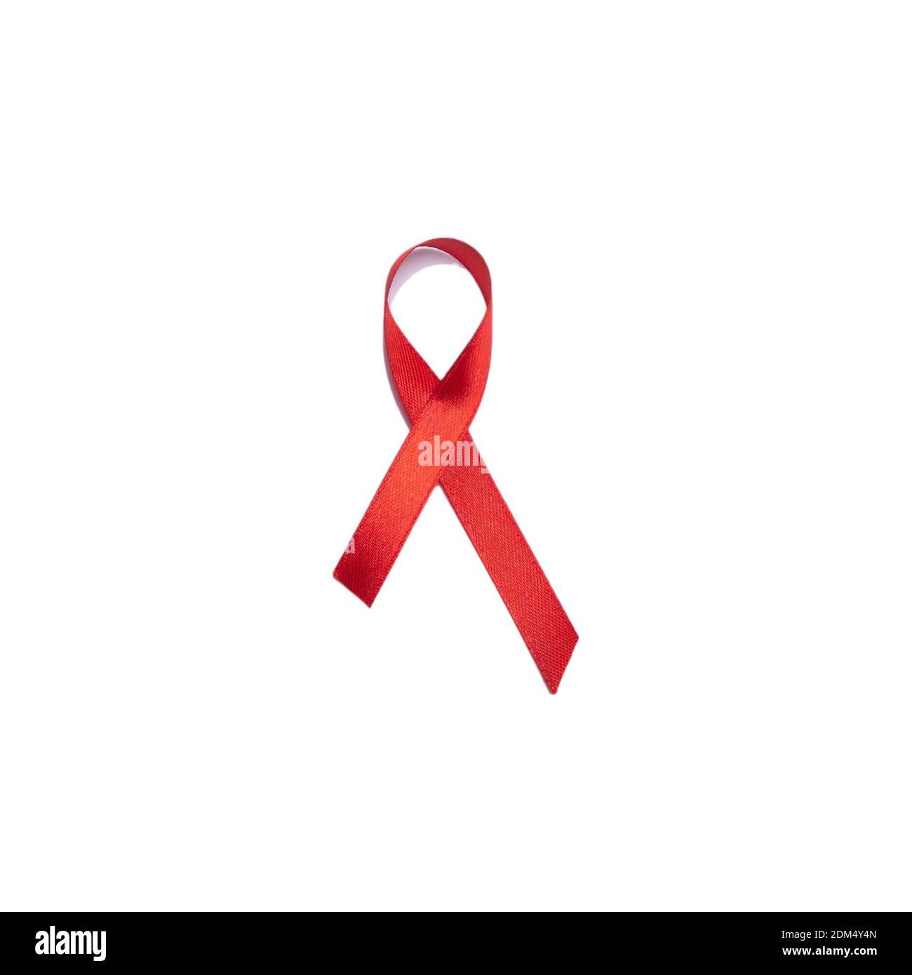 Red ribbon against AIDS isolated on white background. World AIDS Day ...