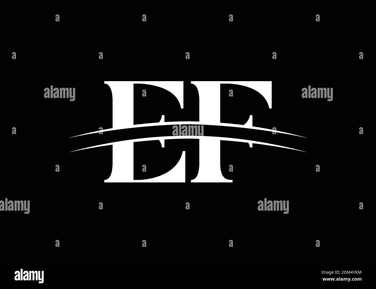 Initial Monogram Letter E F Logo Design Vector Template. E F Letter ...
