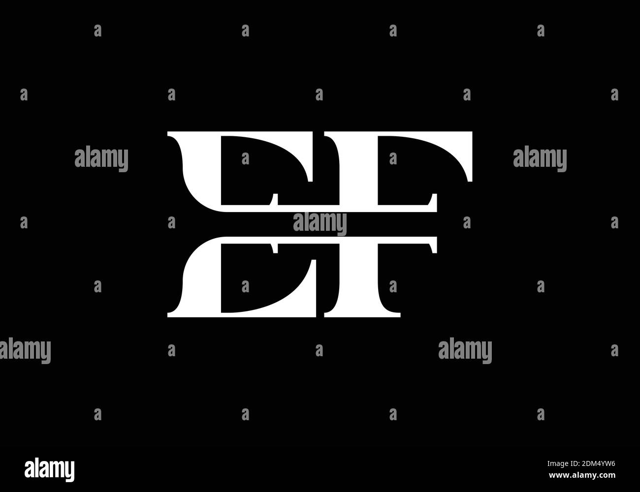 Initial Monogram Letter E F Logo Design Vector Template. E F Letter ...
