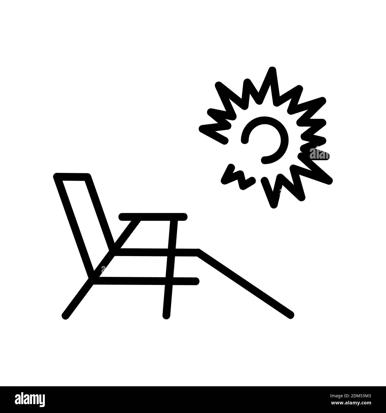 Sun lounger icon. Tourism vacation symbol. Travel stock illustration ...