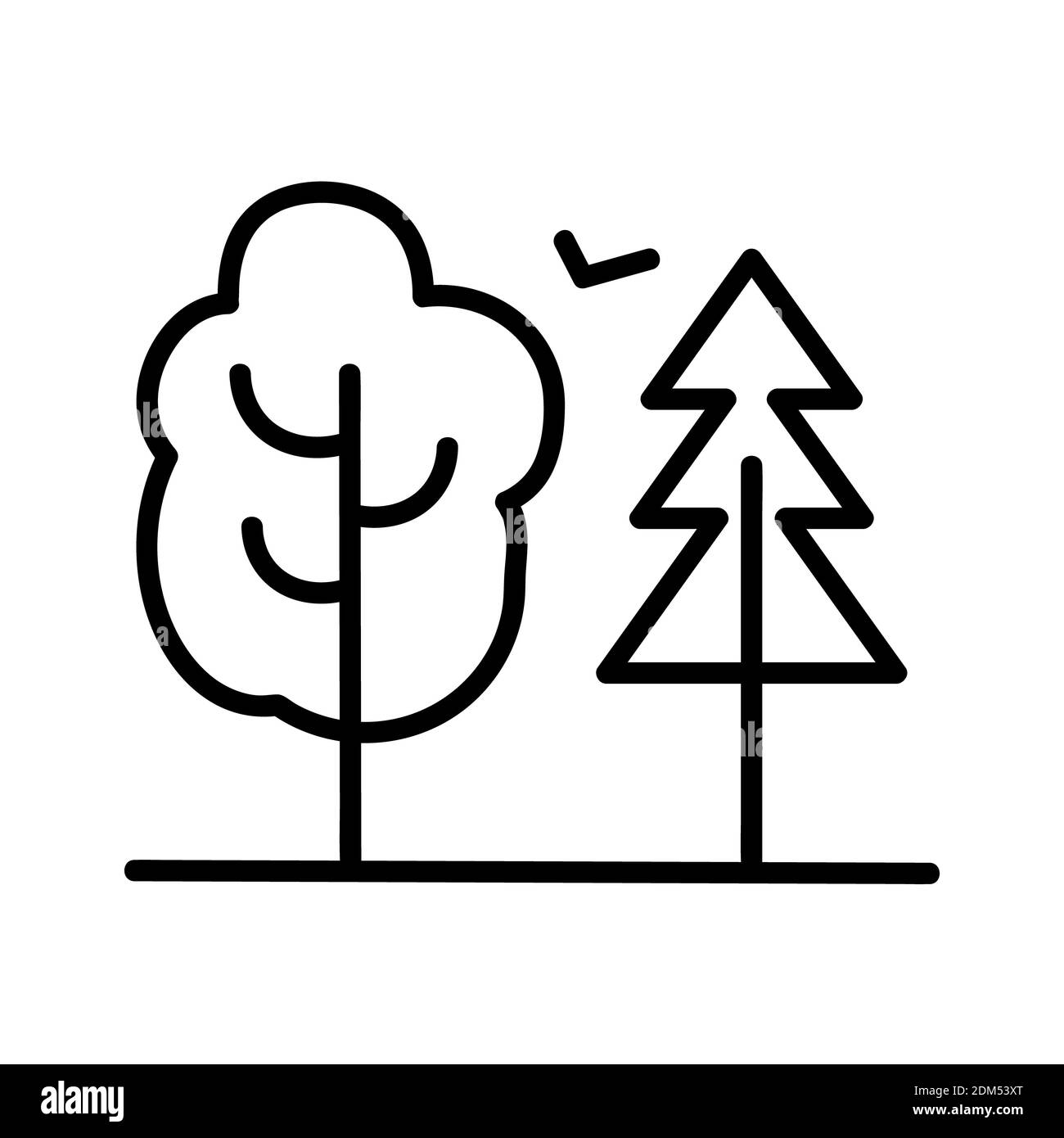 Two trees icon. Tourism vacation symbol. Travel stock illustration ...