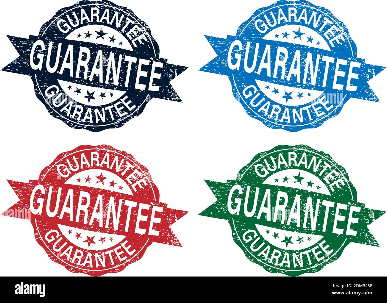 Grunge rubber stamp set and the text guaranteed inside, vector ...
