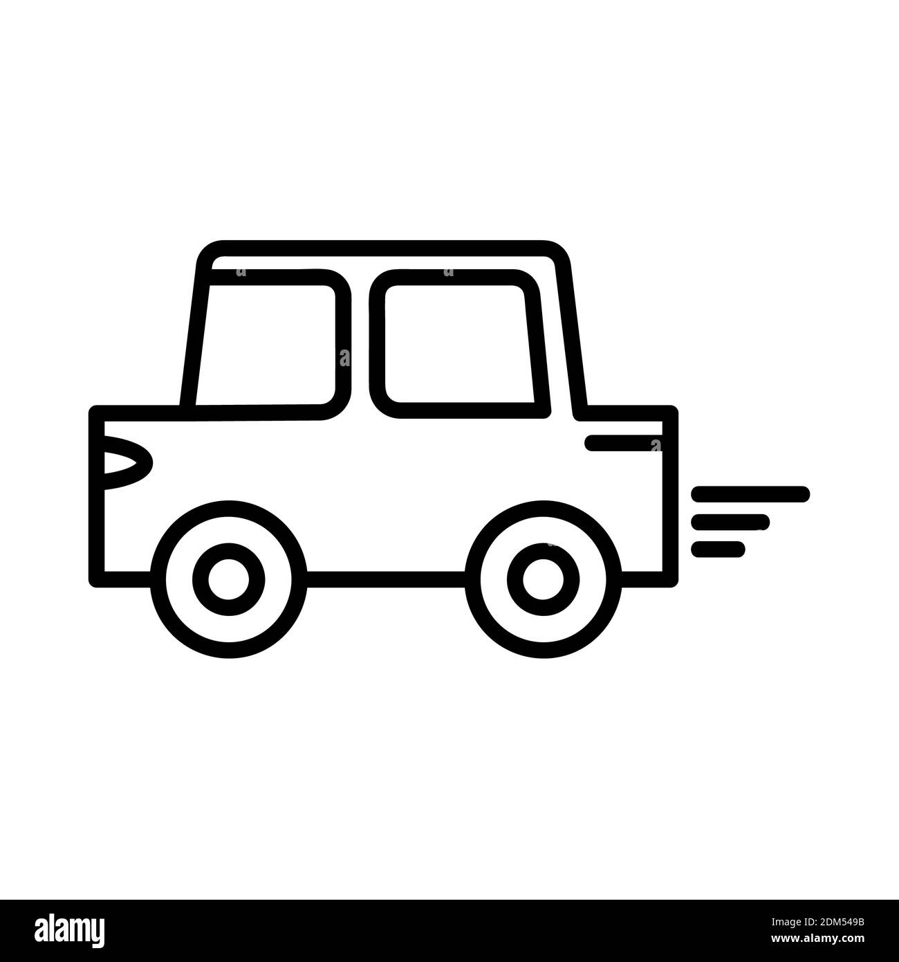 Car in motion icon. Tourism vacation symbol. Travel stock illustration ...