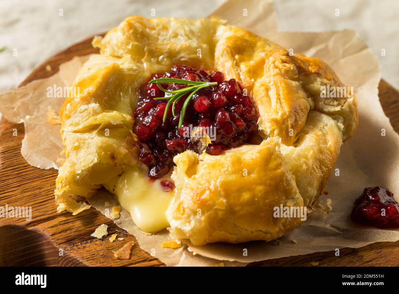Homemade Baked Brie in Puff Pastry with Lingonberry Stock Photo - Alamy