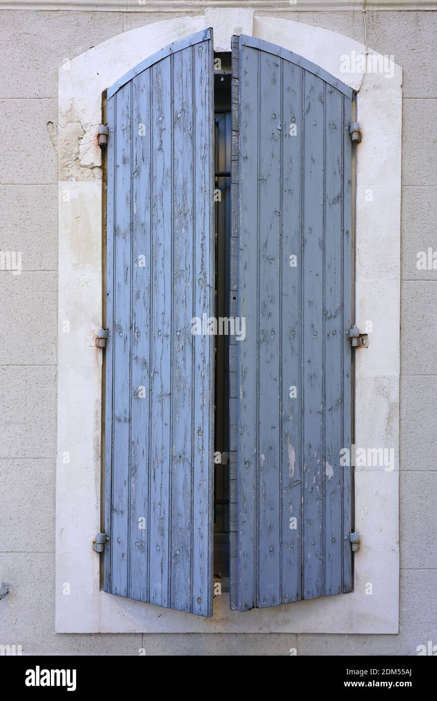 Grey window shutters hi-res stock photography and images - Alamy