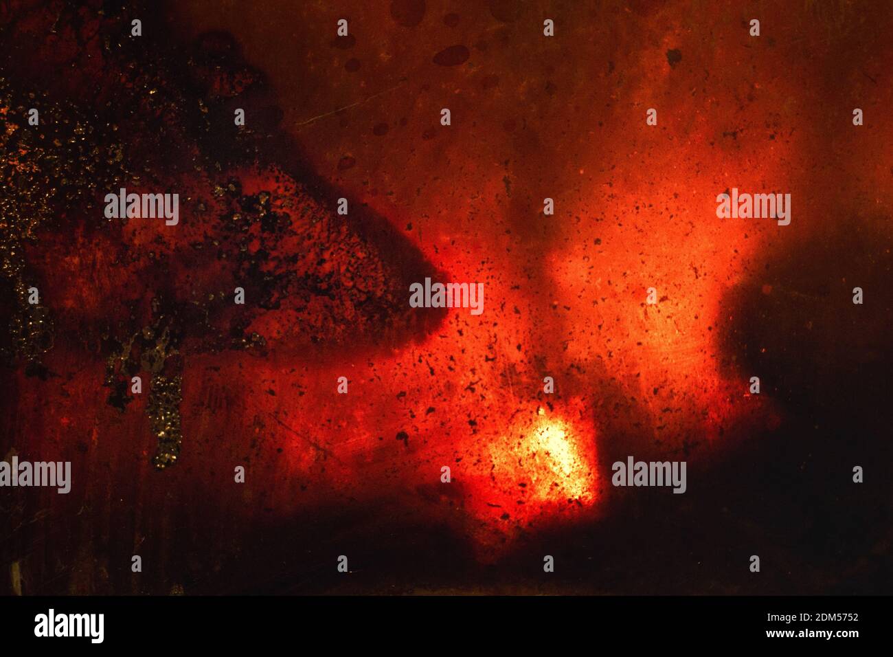 detail of a window from a fireplace coverd with soot Stock Photo - Alamy