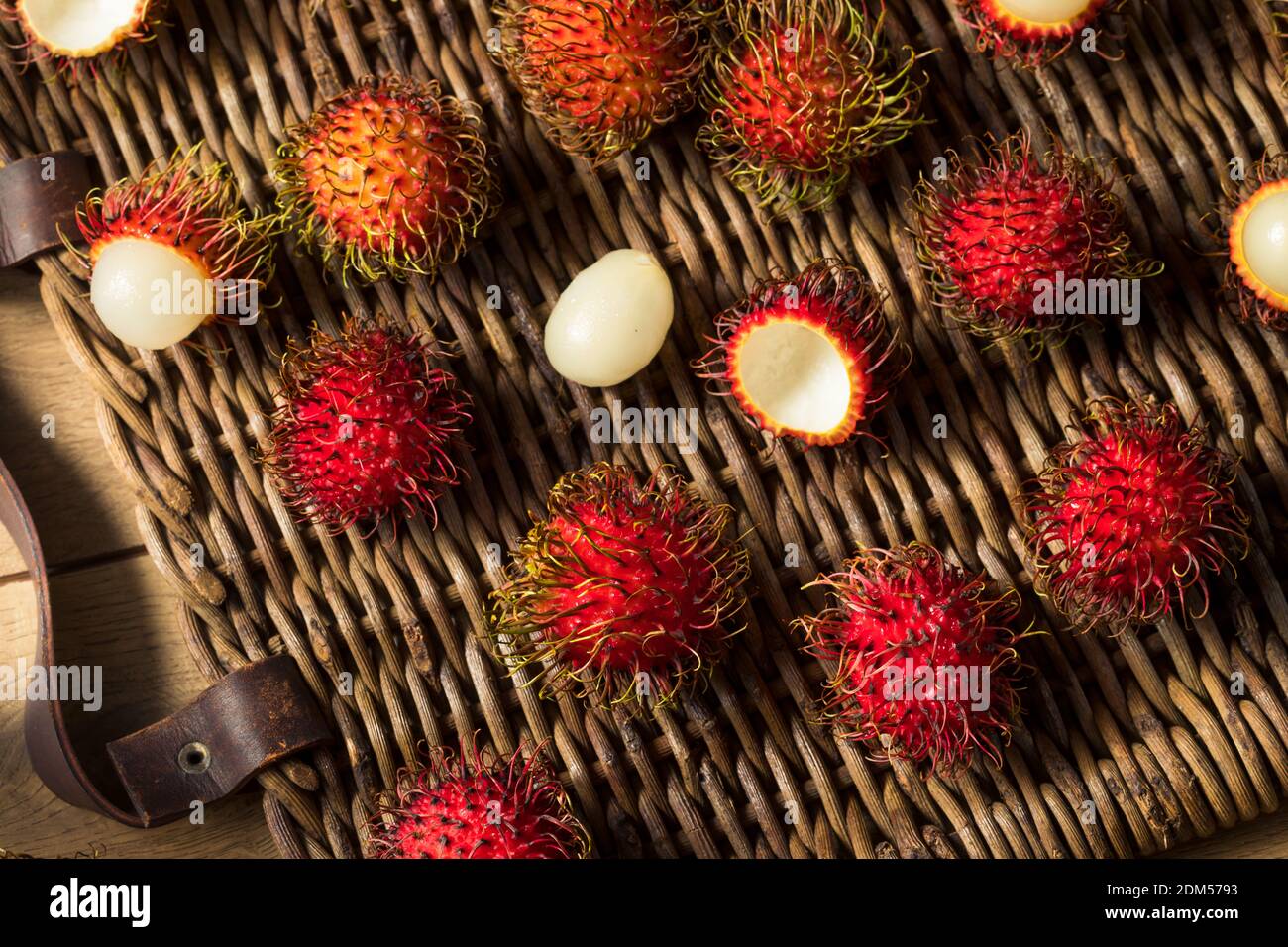 Raw Red Organic Rambutan Fruit Ready to Eat Stock Photo - Alamy