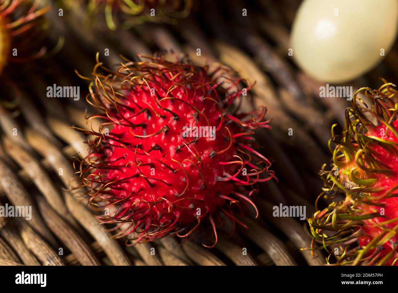 Raw Red Organic Rambutan Fruit Ready to Eat Stock Photo - Alamy