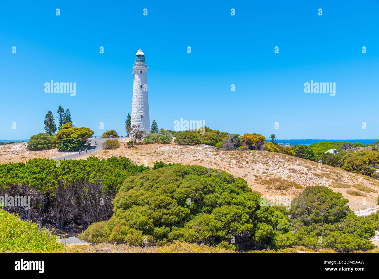 Wadjemup lighthouse in center of Rottnest island in Australia Stock ...