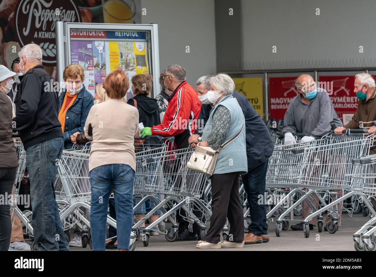 PECS - MAY 27 : Old people go to shopping on the street on 27 May 2020 ...