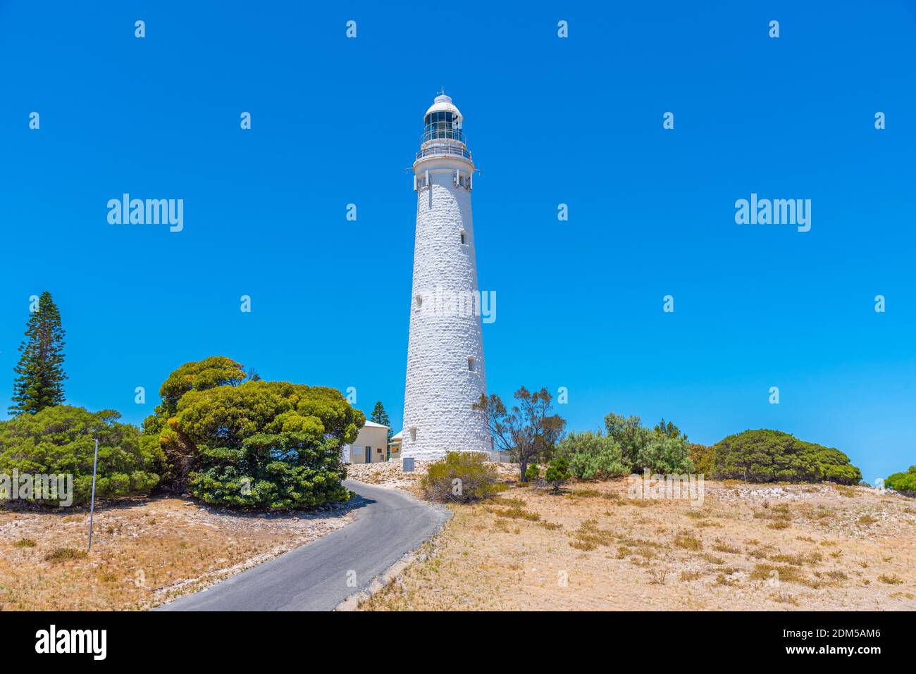 Wadjemup lighthouse in center of Rottnest island in Australia Stock ...