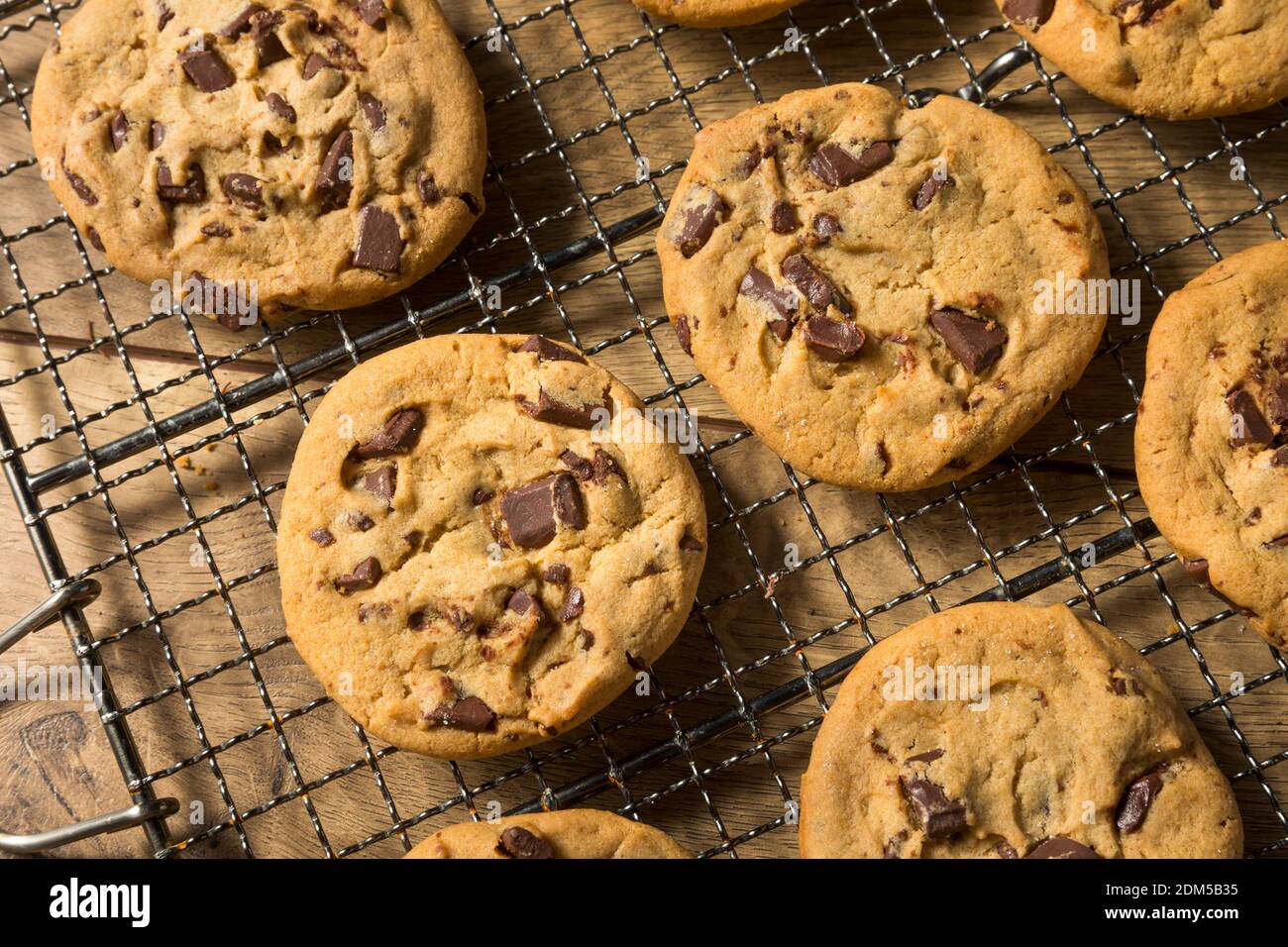 Warm Homemade Chocolate Chip Cookies on a Cooling Rack Stock Photo - Alamy