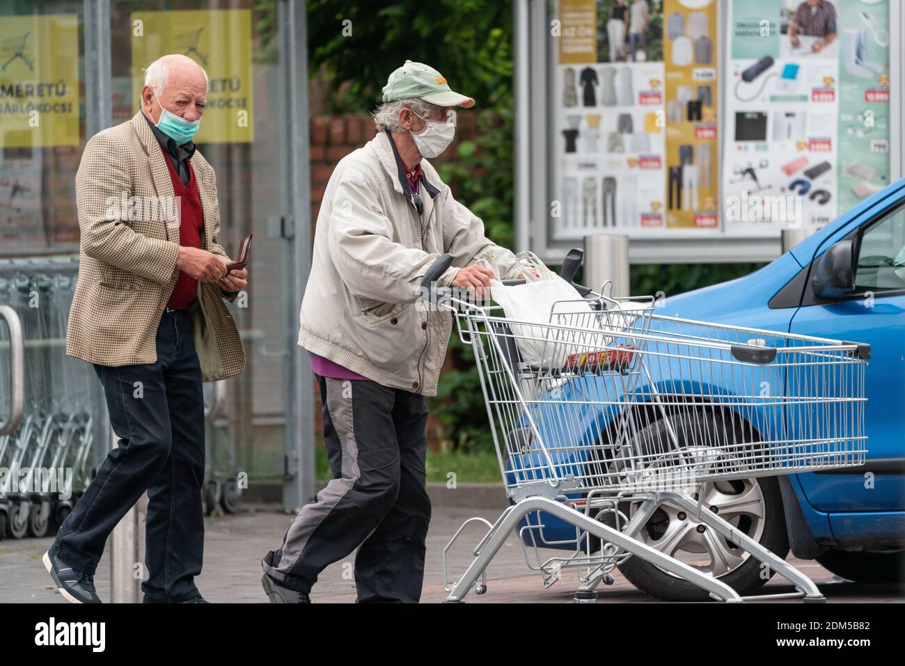 PECS - MAY 27 : Old man go to shopping on the street on 27 May 2020 in ...