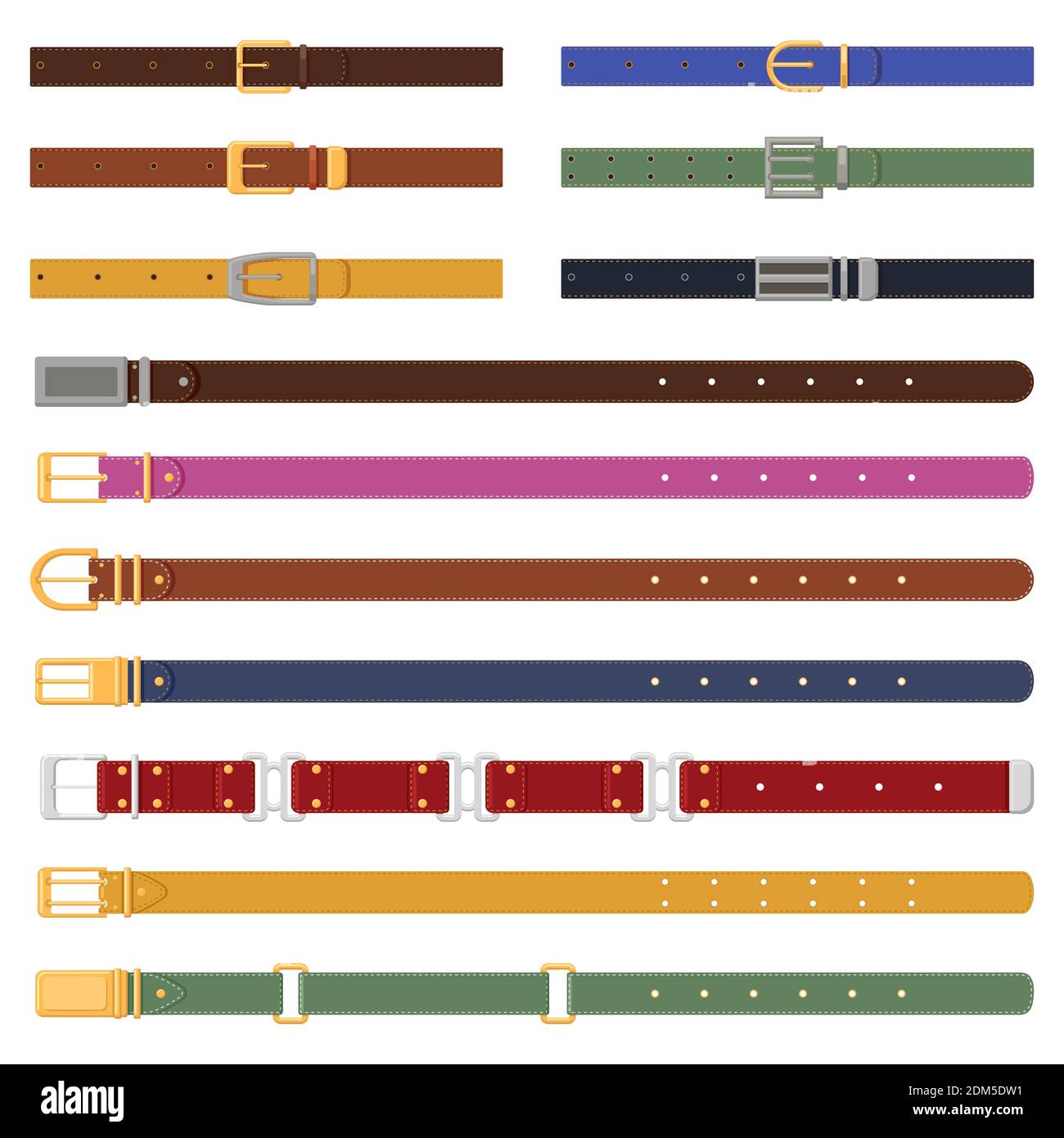 Leather strapping belts. Leathern belt with metal buckle, elegant ...