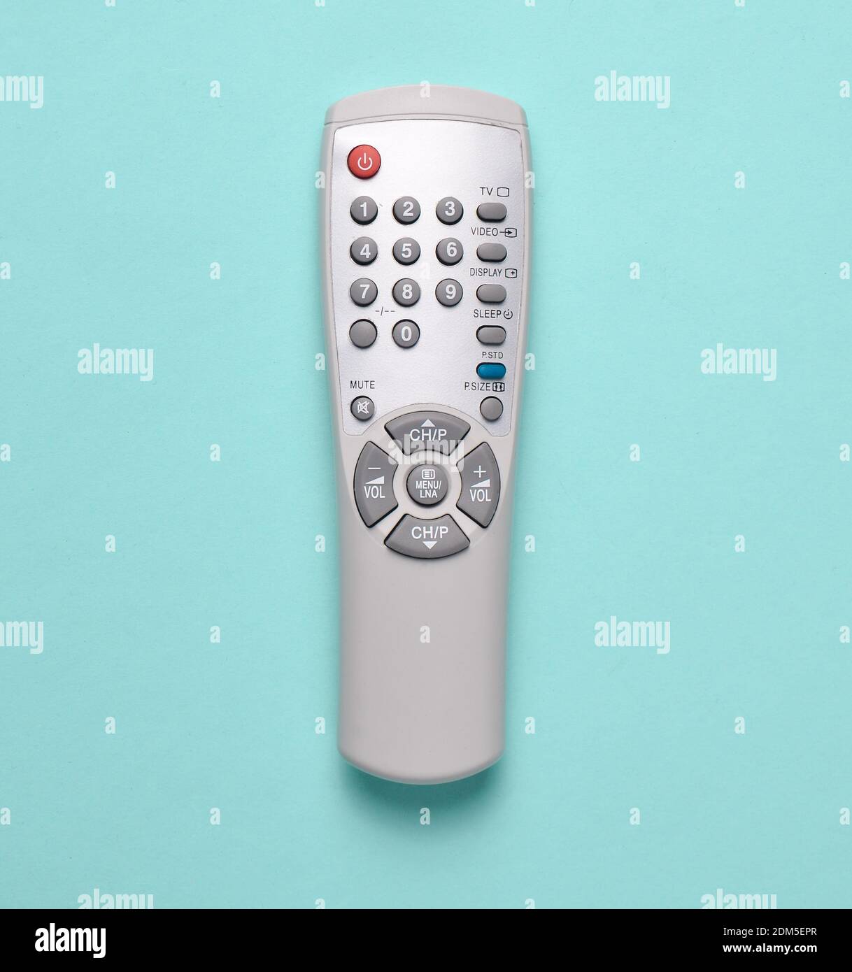 Tv remote on a blue pastel background, top view, minimalism Stock Photo ...