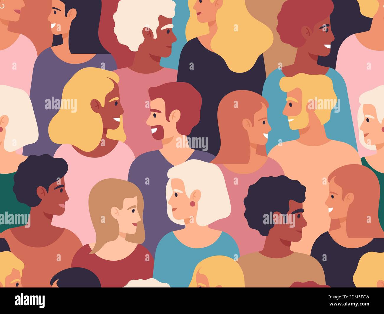 People profiles crowd. Male and female diverse profile portraits, group ...