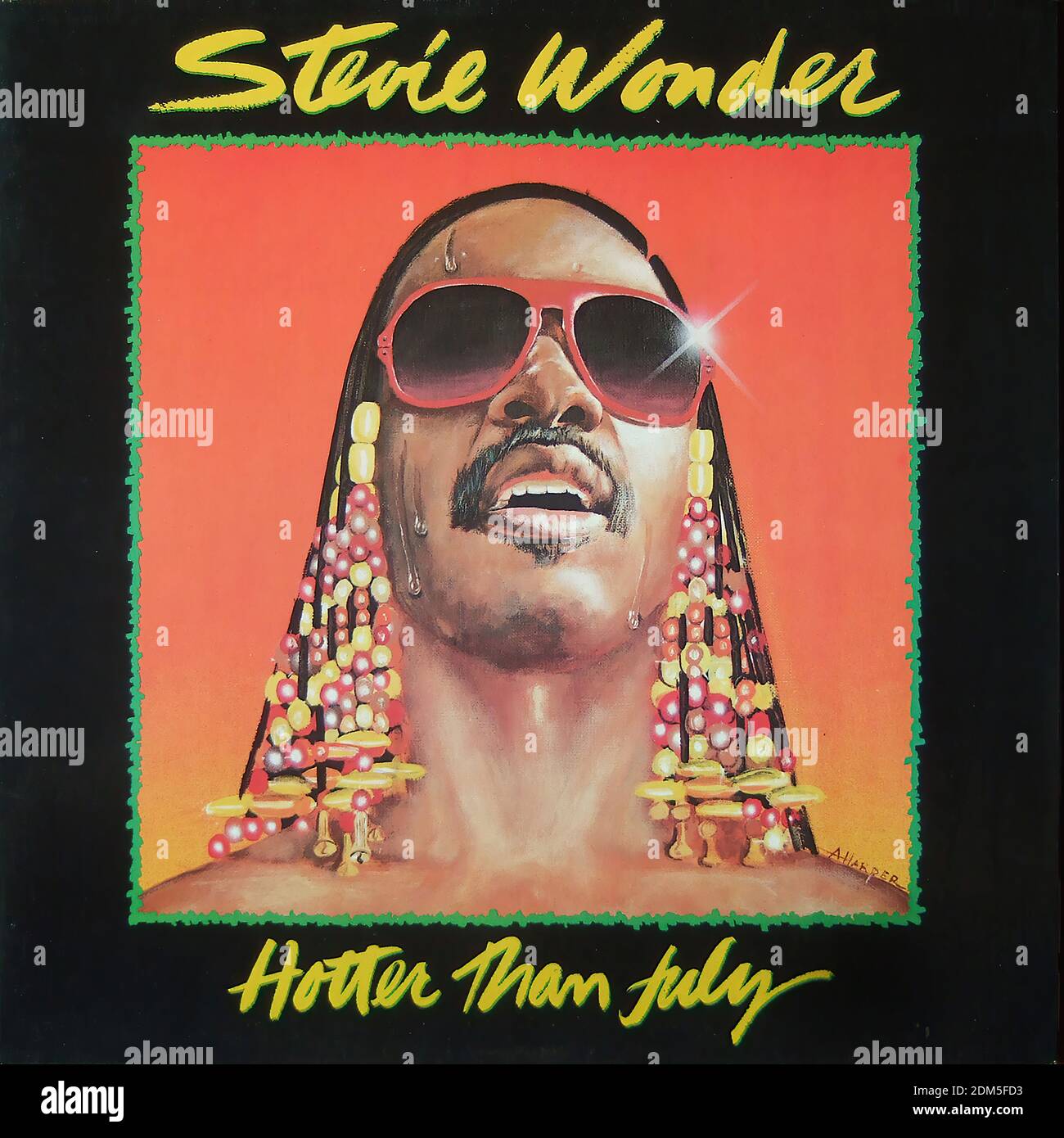 Stevie Wonder - Hotter Than July - Vintage vinyl album cover Stock ...