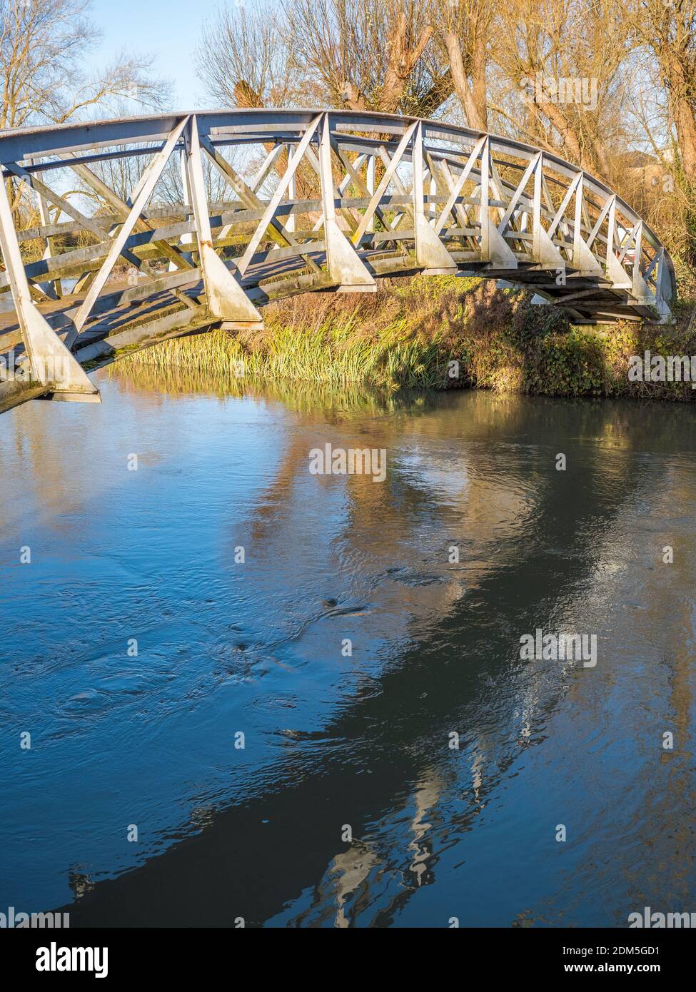 Reflection of River Thames Footbridge, Castle Mill Stream, River Thames ...