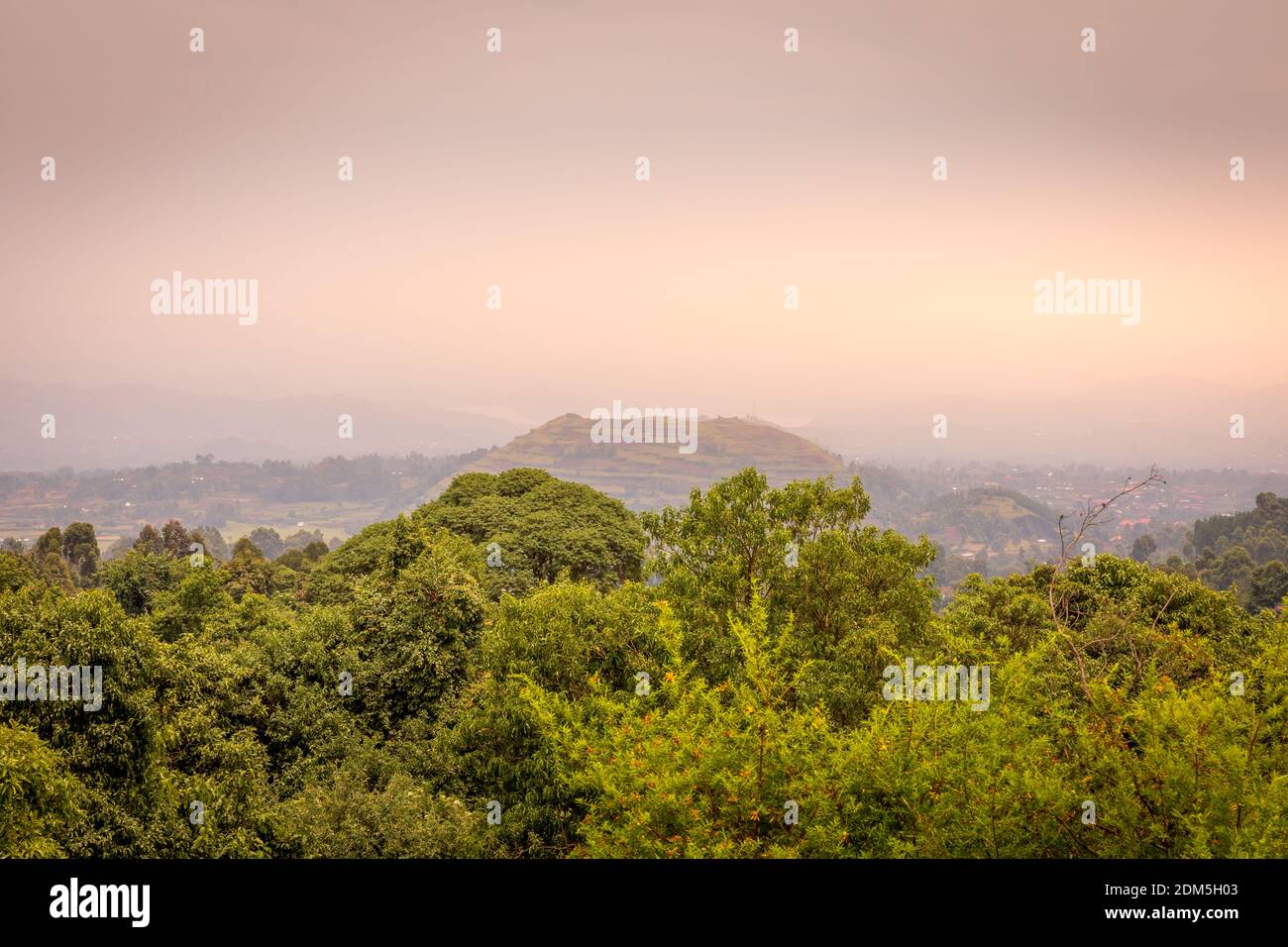 Virunga Volcanoes and Mgahinga Gorilla National Park from Kisoro in ...