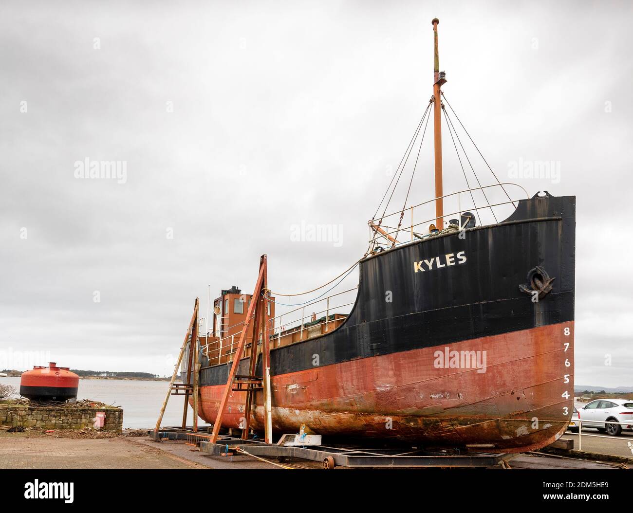 metal hull of the MV Kyle, a Clyde coaster cargo ship built in 1872 and ...