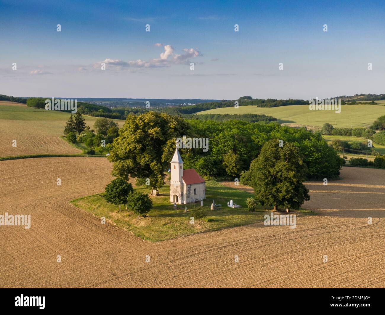 Aerial photo of Beautiful old small christian chapel Stock Photo - Alamy