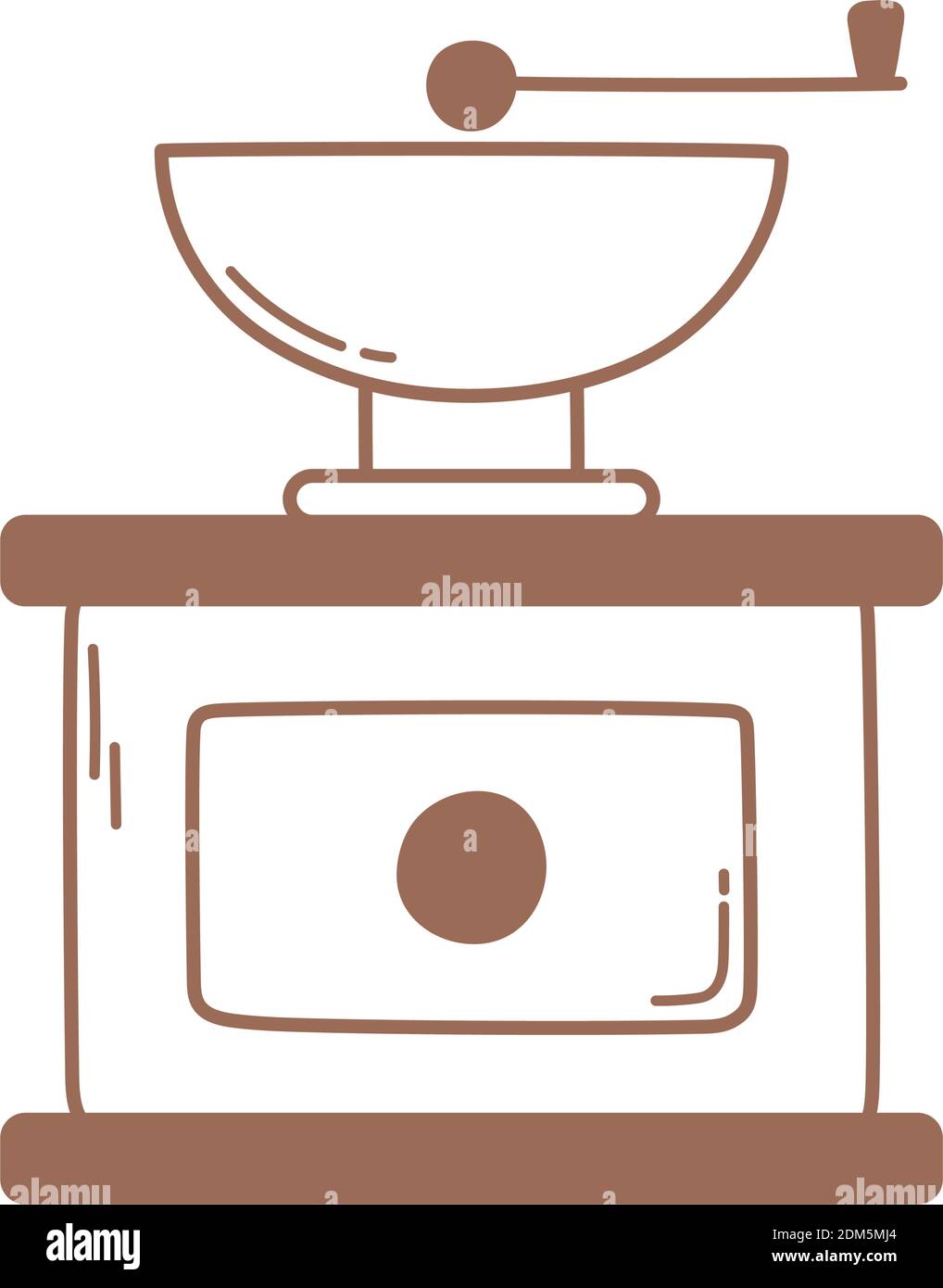 coffee manual roasting machine icon in brown line vector illustration ...