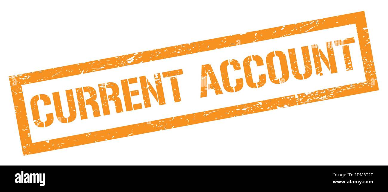 CURRENT ACCOUNT orange grungy rectangle stamp sign Stock Photo - Alamy