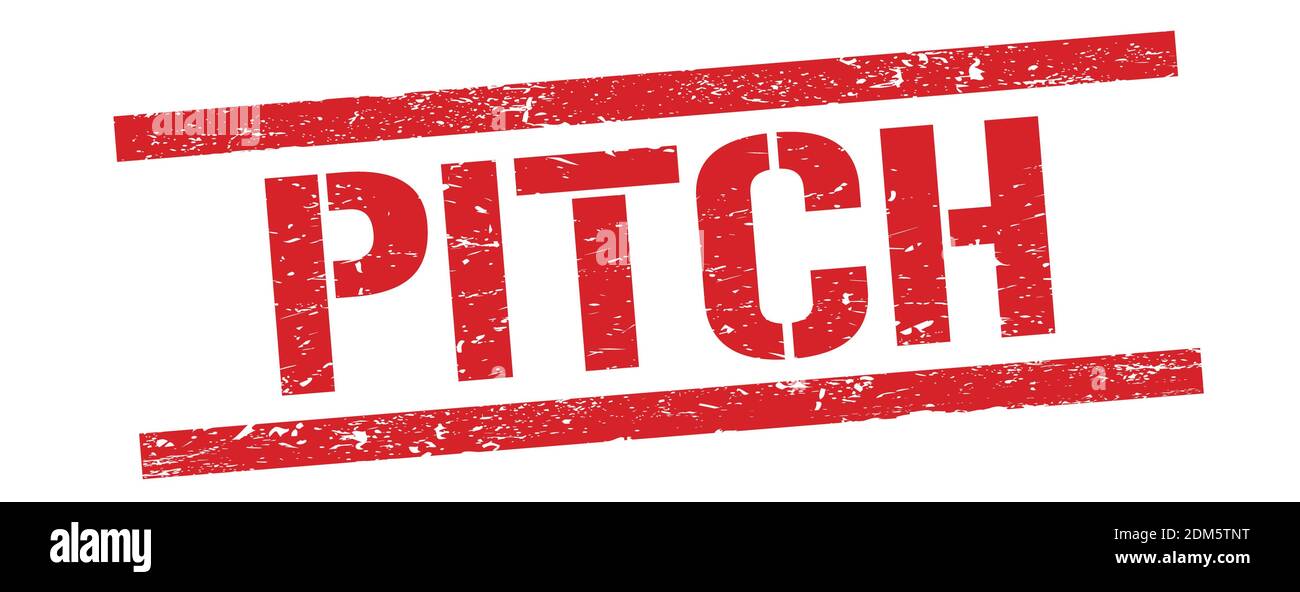 PITCH text on red grungy rectangle stamp sign Stock Photo - Alamy