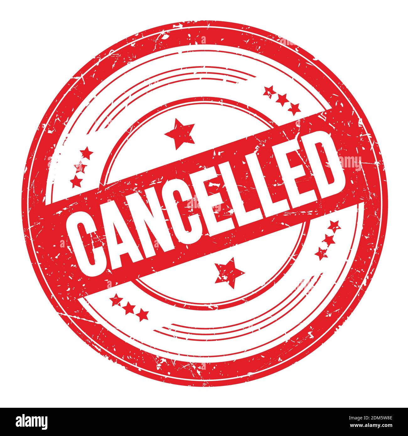 CANCELLED text on red round grungy texture stamp Stock Photo - Alamy