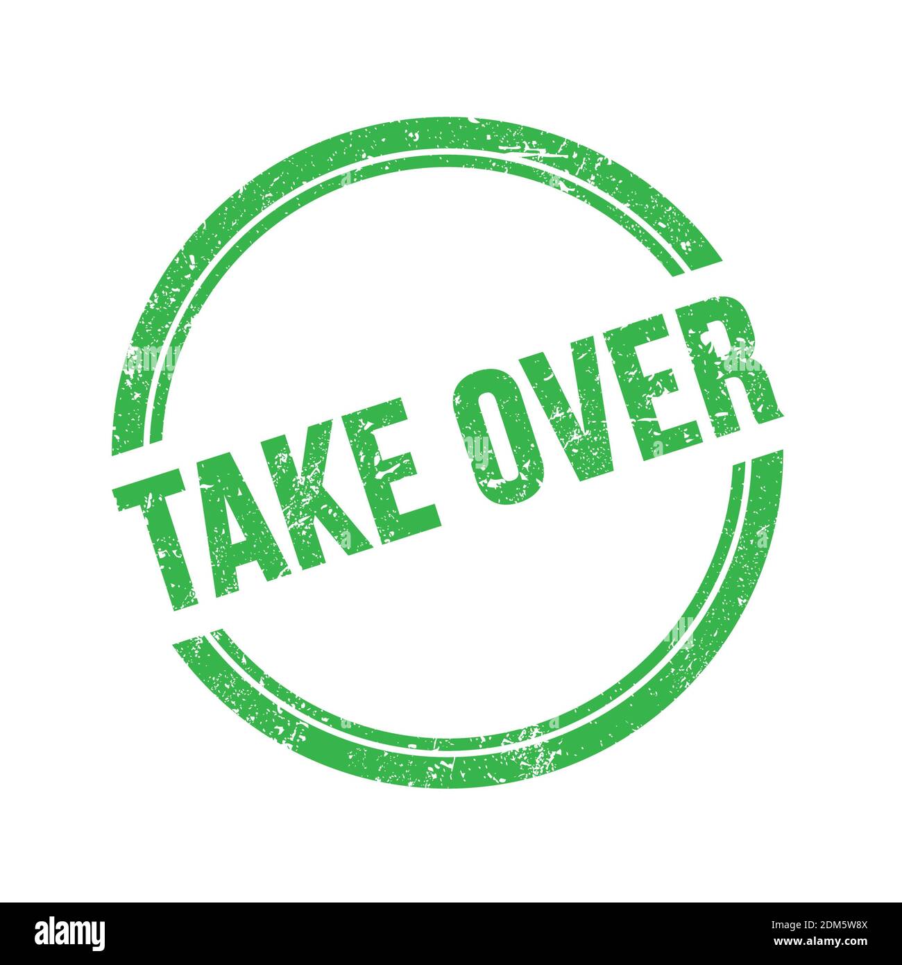TAKE OVER text written on green grungy vintage round stamp Stock Photo ...