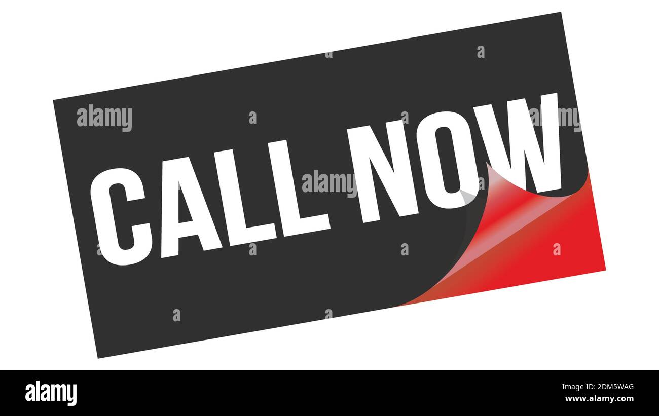 CALL NOW text written on black red sticker stamp Stock Photo - Alamy