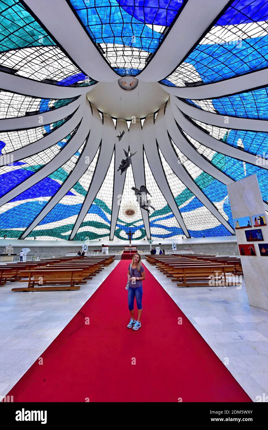 Brazil Brasilia Cathedral By Oscar Niemeyer Stock Photo - Alamy