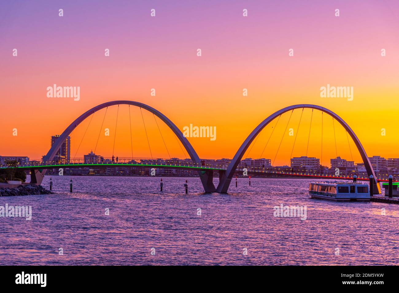Night view of Elizabeth Quay Bridge in Perth, Australia Stock Photo - Alamy