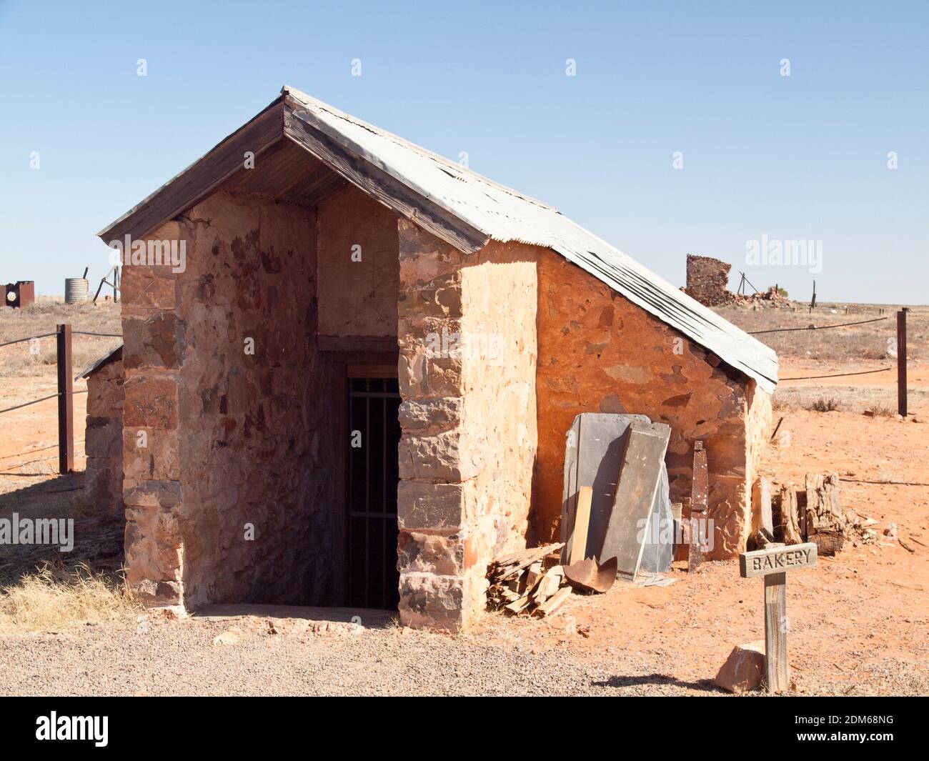 Entrance to the underground bakery, Farina, Oodnadatta Track, South ...
