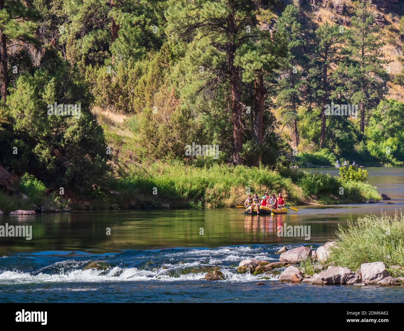 Raft takles a rapid, Green River, Little Hole Trail, Ashley National ...