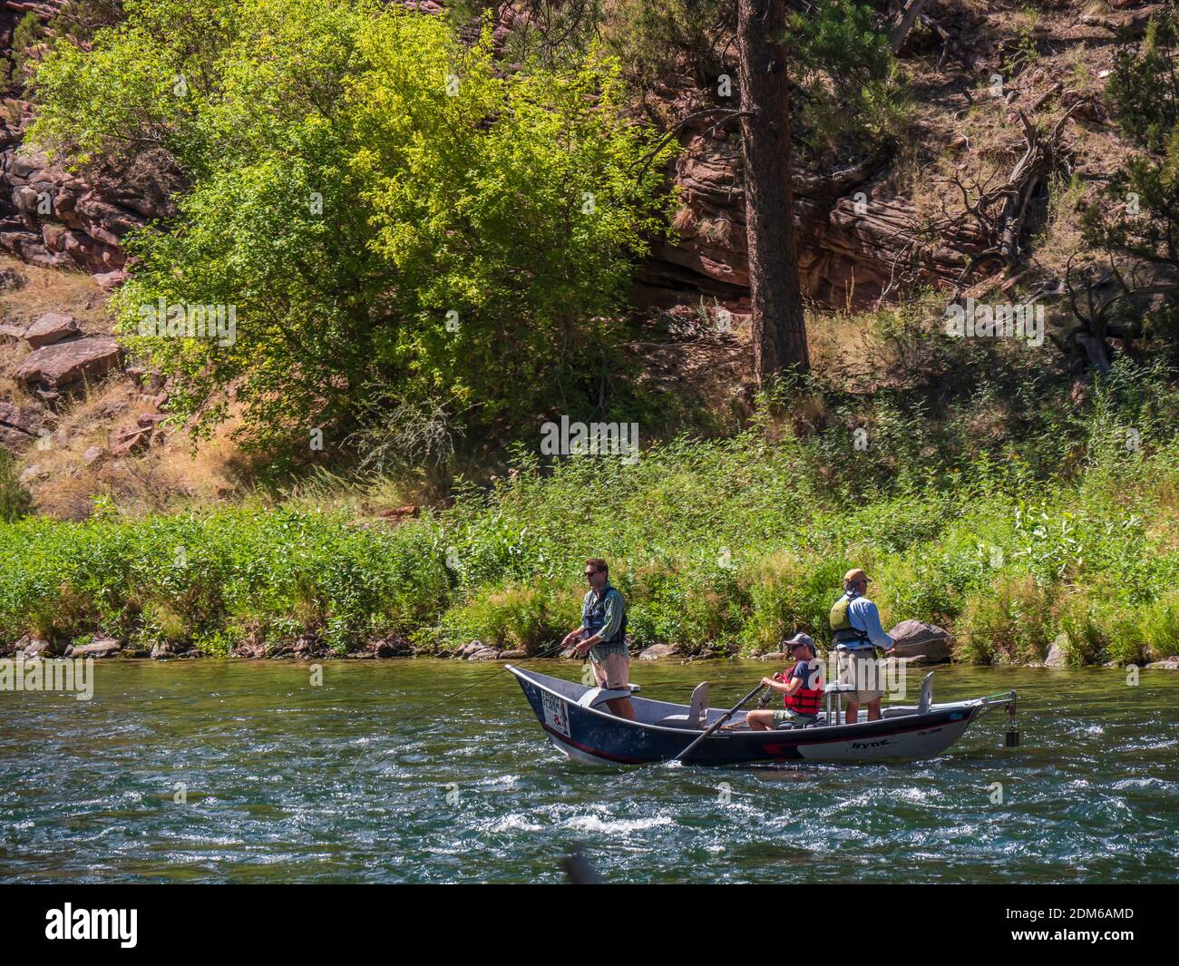 Fishermen float the Green River, Little Hole Trail, Ashley National ...