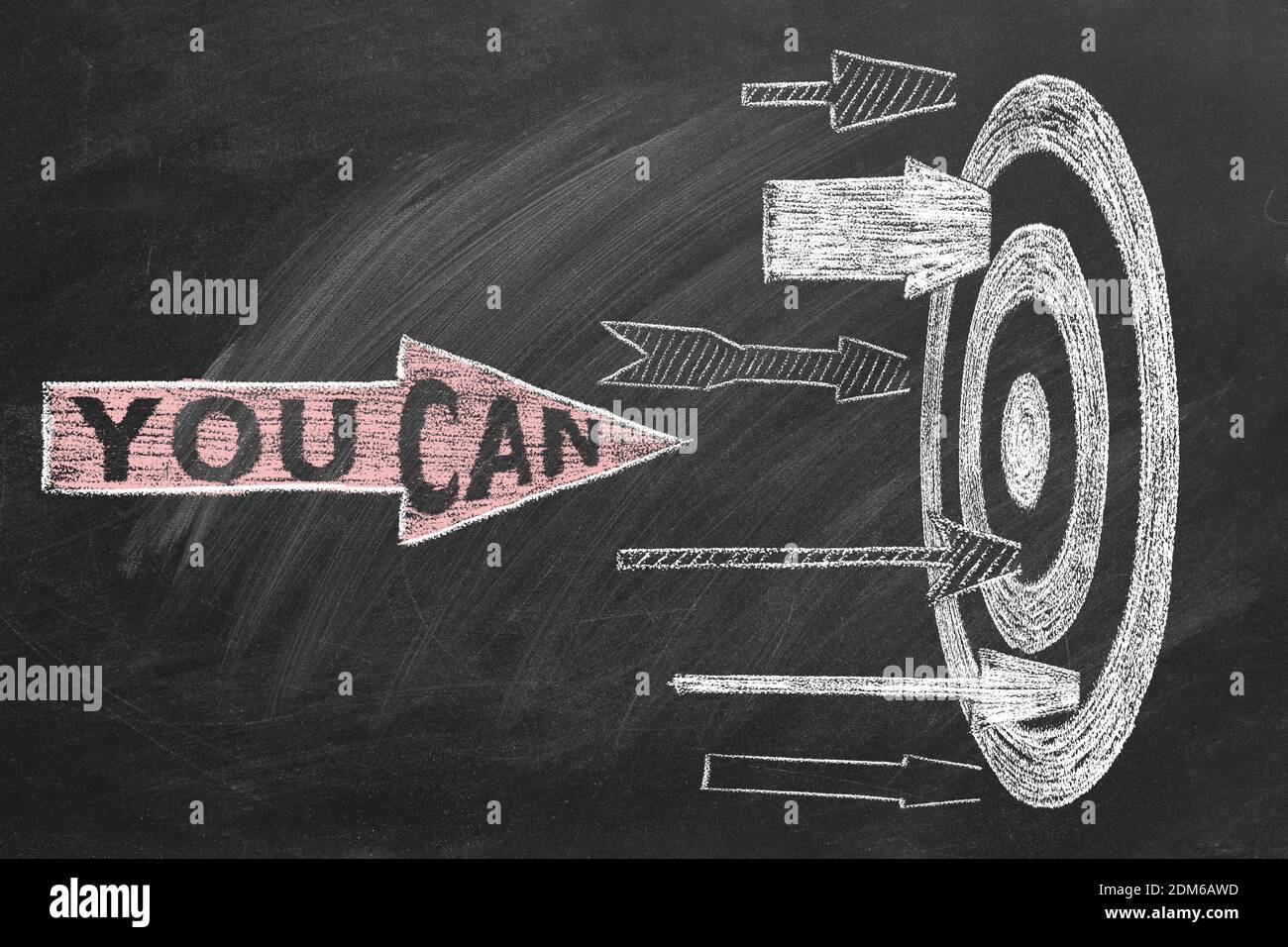 Many arrows missed hitting target mark. Shot miss. One arrow with ...