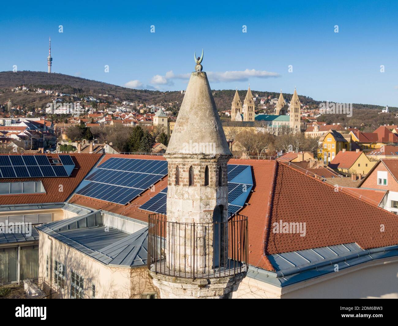 Mosque with a minaret in Pecs, Hungary Stock Photo - Alamy