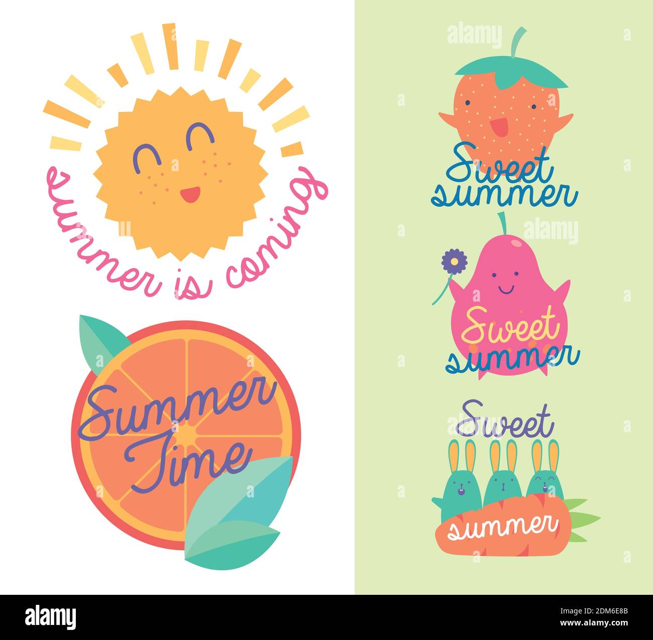 Hello summer background elements Stock Vector Images - Alamy