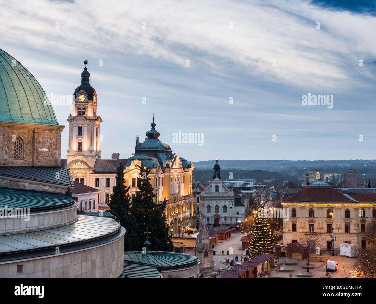 Aerial photo of Advent in Pecs, Hungary Stock Photo - Alamy