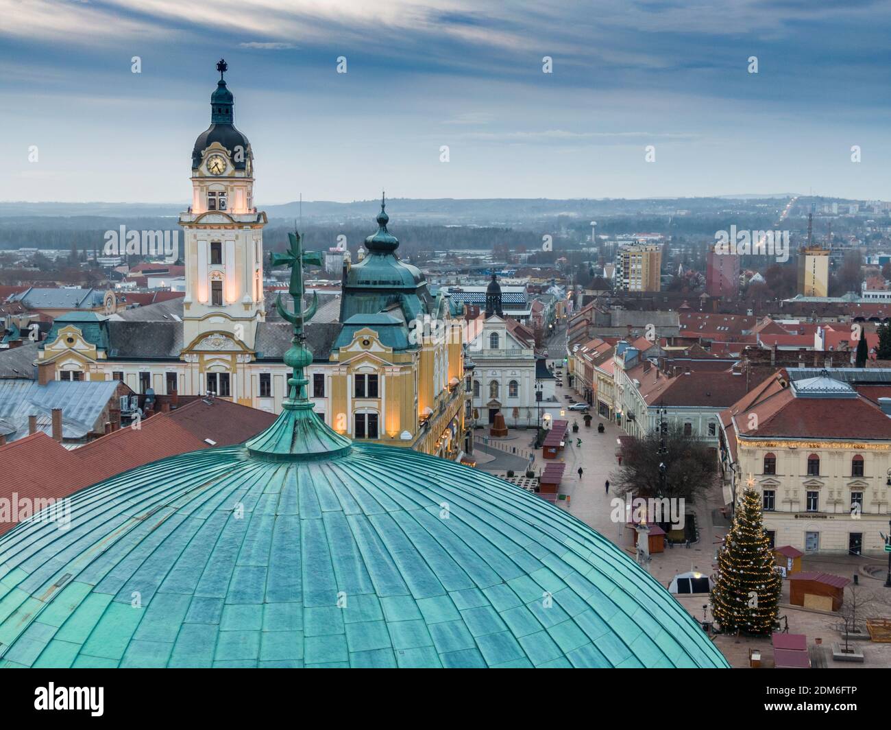 Aerial photo of Advent in Pecs, Hungary Stock Photo - Alamy