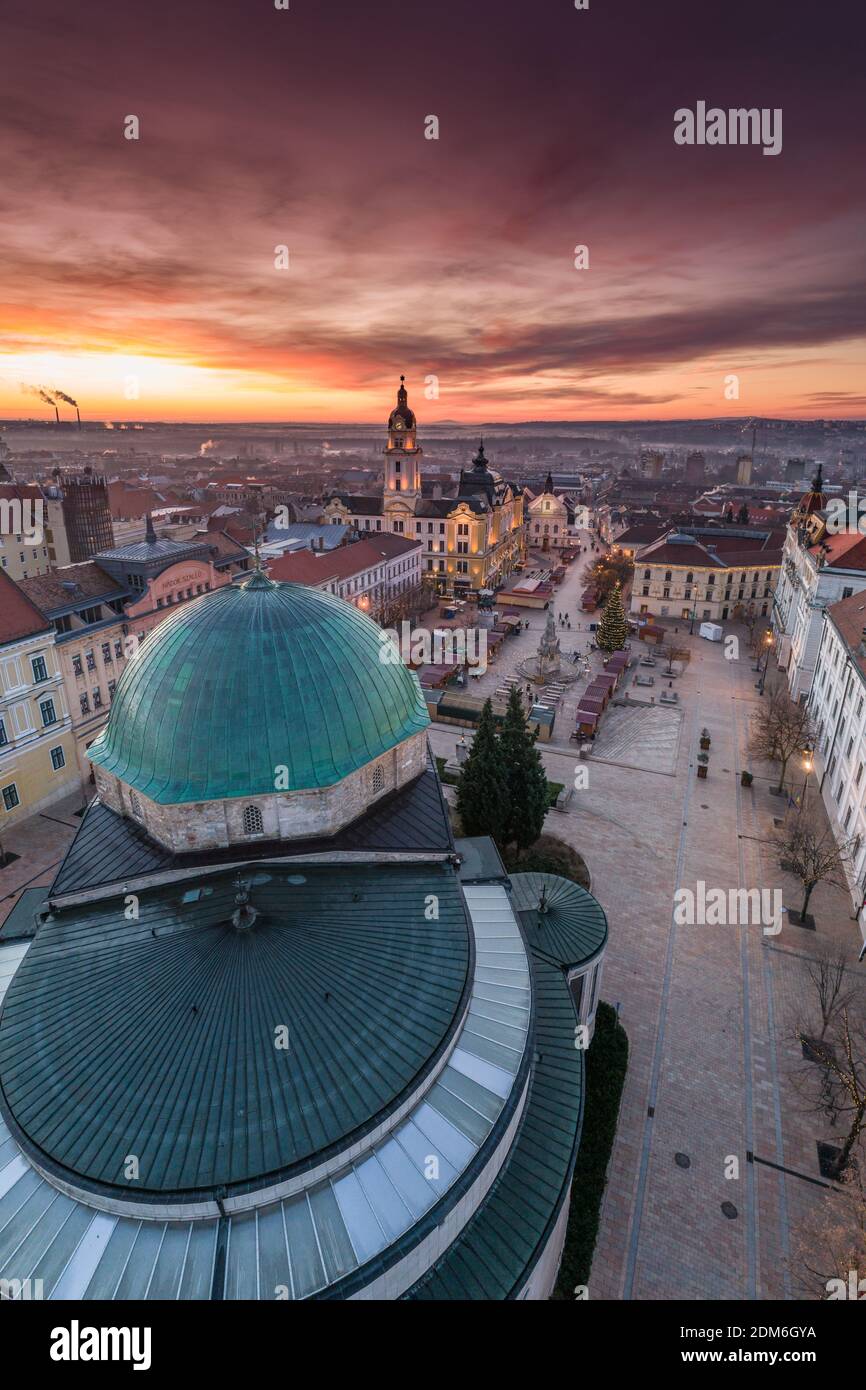 Aerial photo of Advent in Pecs, Hungary Stock Photo - Alamy