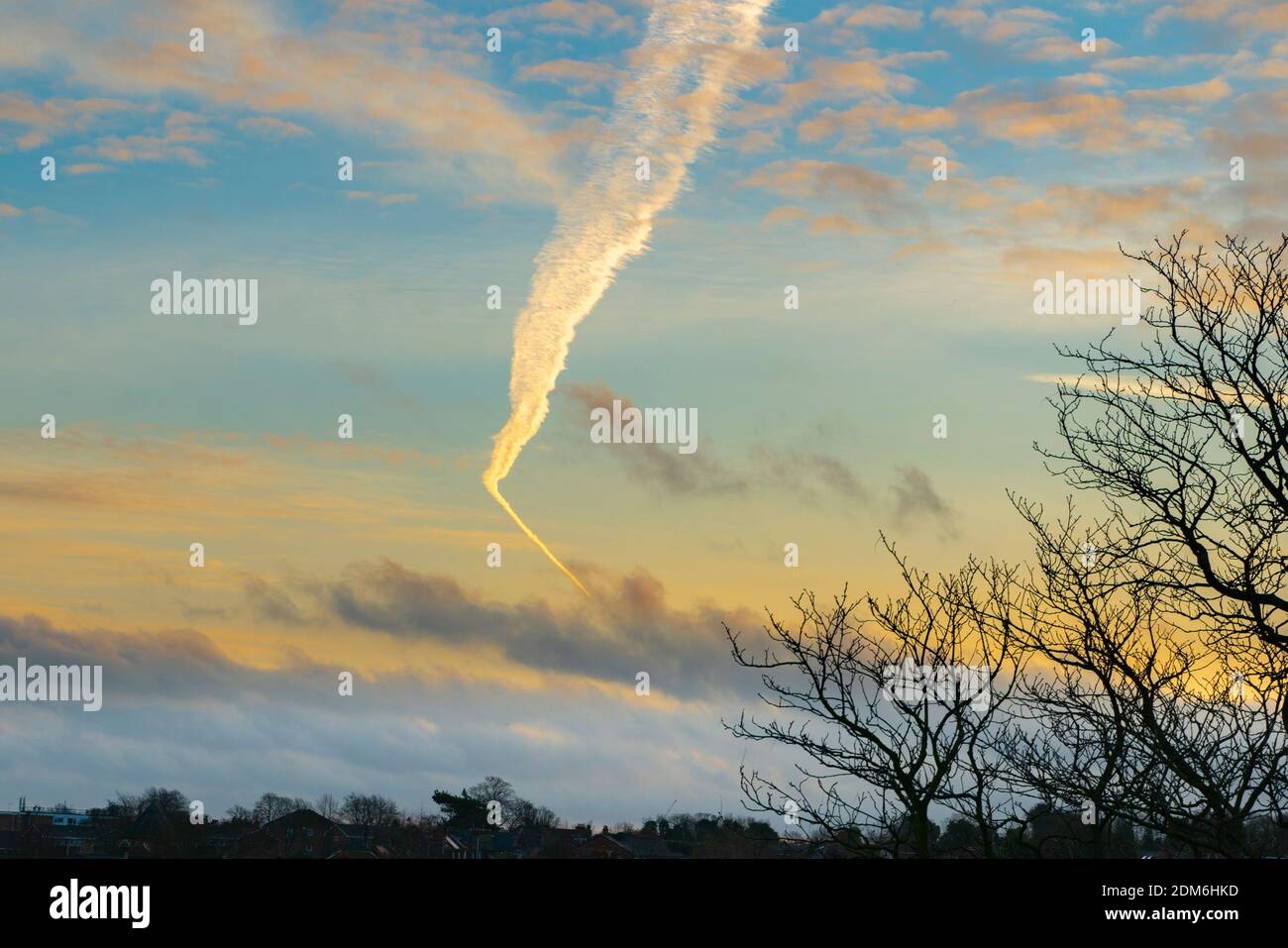 Vapour Trails in Sky Stock Photo - Alamy