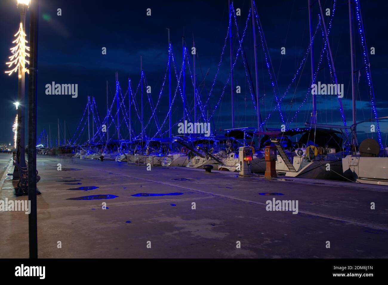 Volos city, Greece, the city of Volos decorated for the Christmas ...