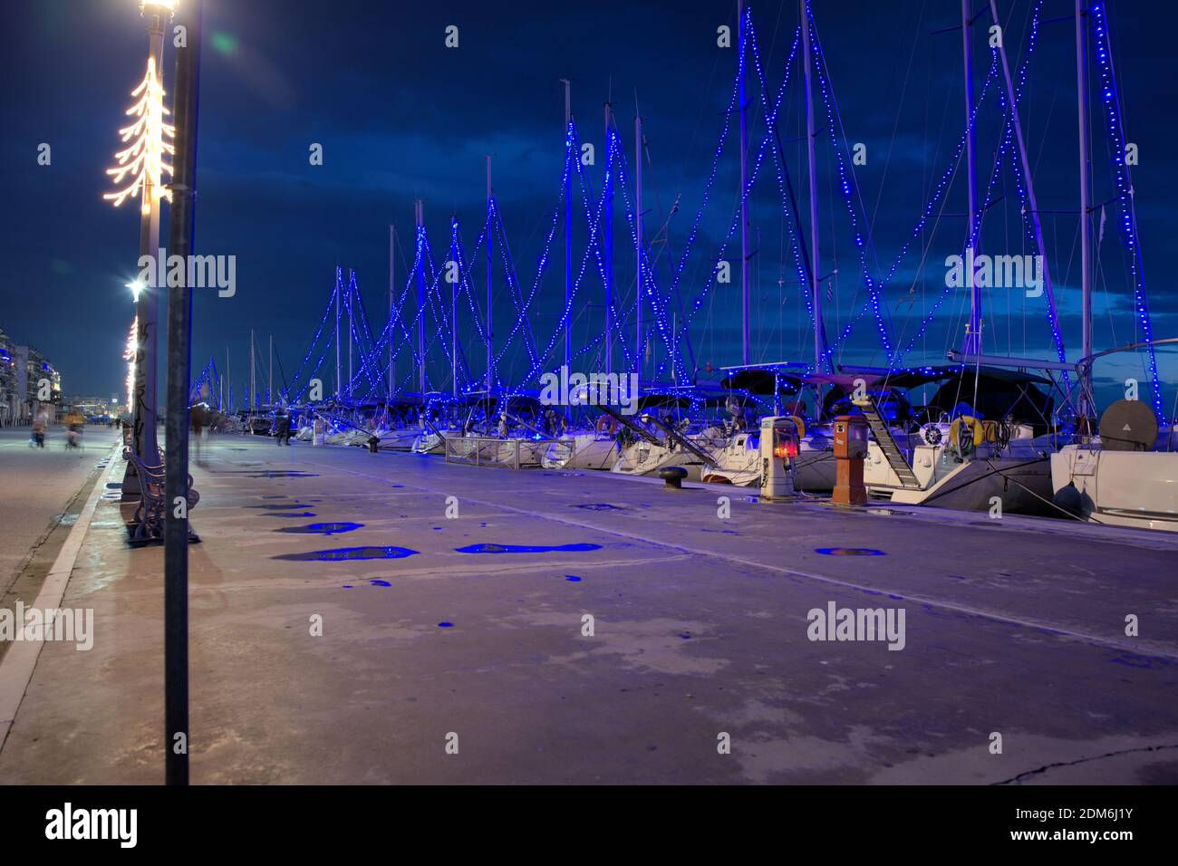 Volos city, Greece, the city of Volos decorated for the Christmas ...