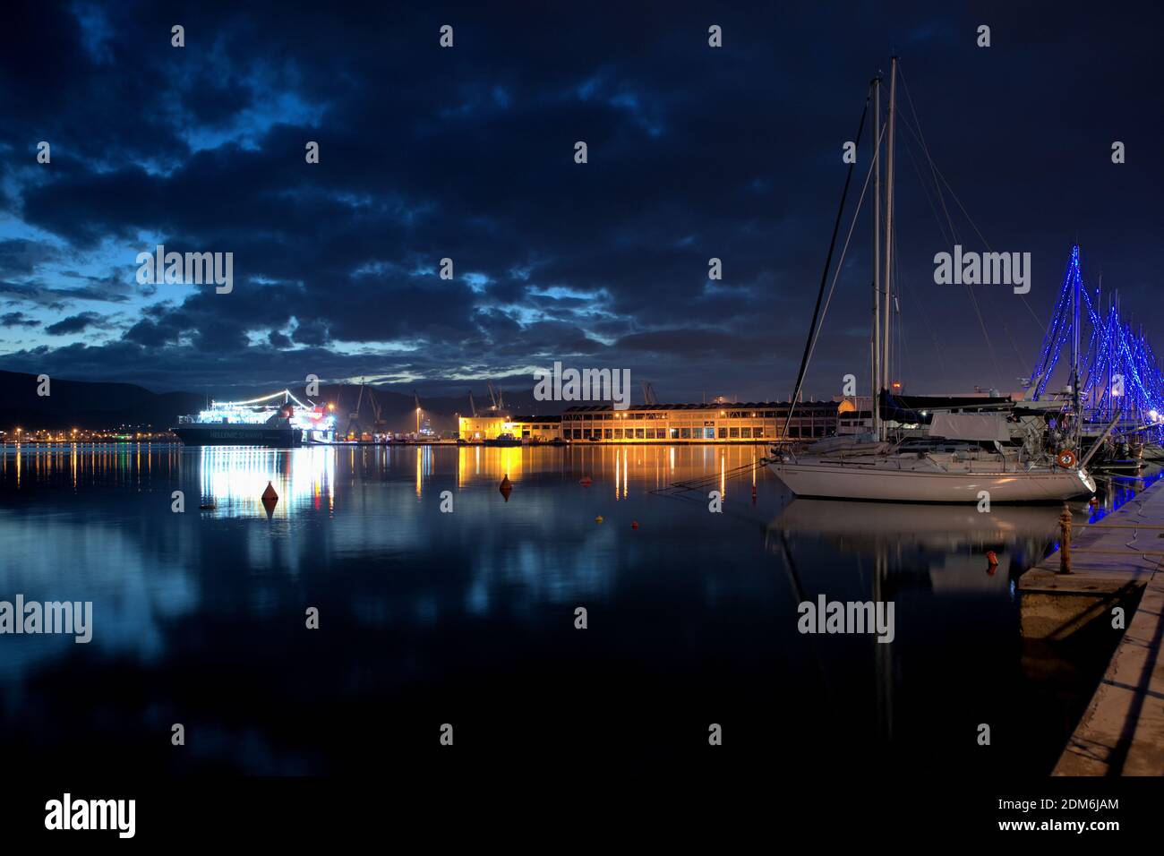 Volos city, Greece, the city of Volos decorated for the Christmas ...