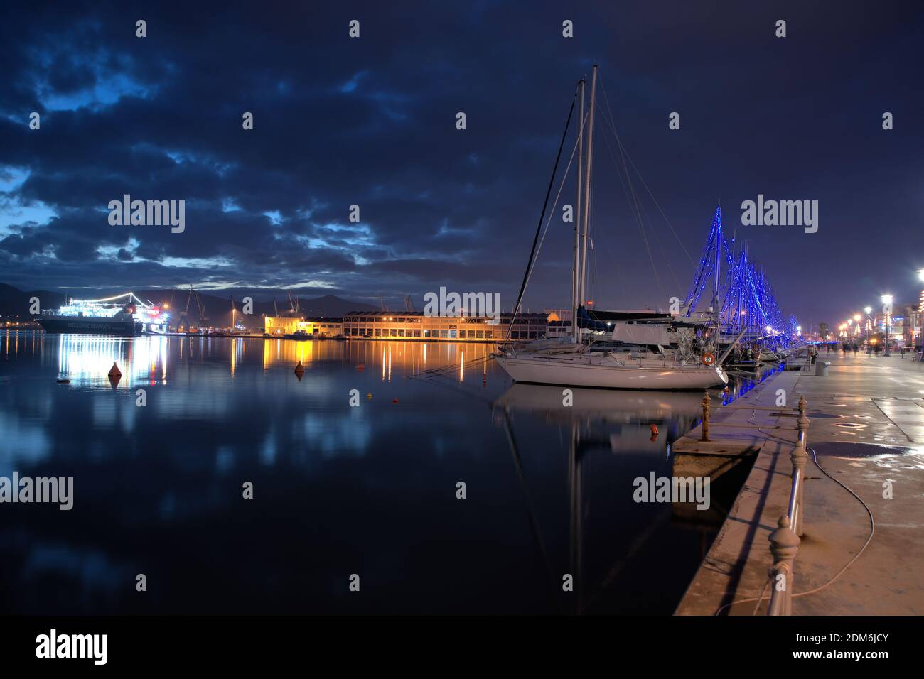 Volos city, Greece, the city of Volos decorated for the Christmas ...